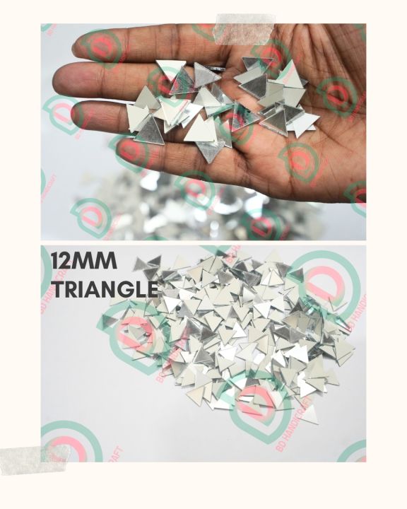 BDH 12mm Triangle Shape Glass Mirror for Embroidery Works in Blouse ...