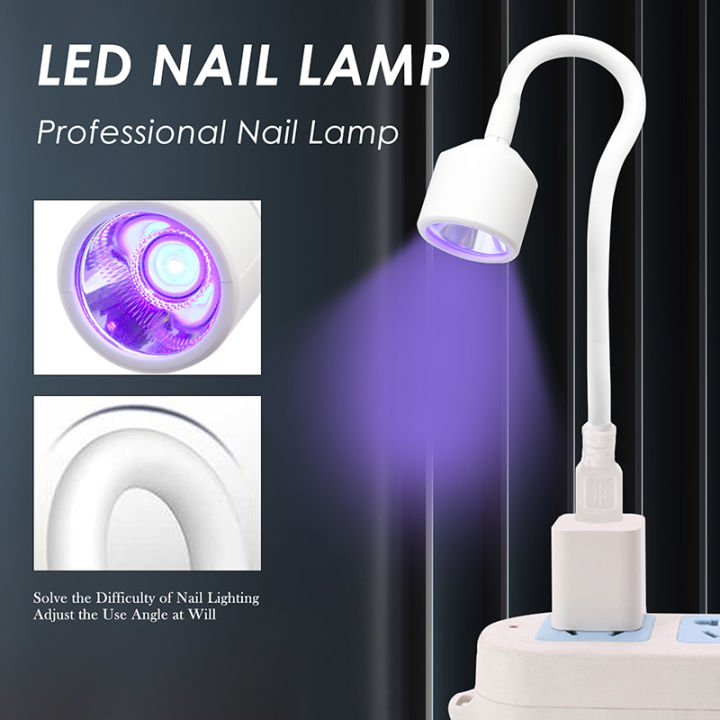 Mini USB UV/LED Light for Gel Nails 360 Degree Freely Adjustable Tube ...
