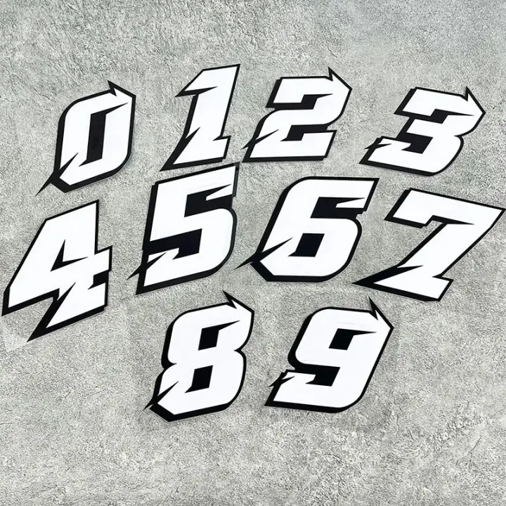 JDM Style 0123456789 Numbers DIY Racing Driver Number Waterproof ...
