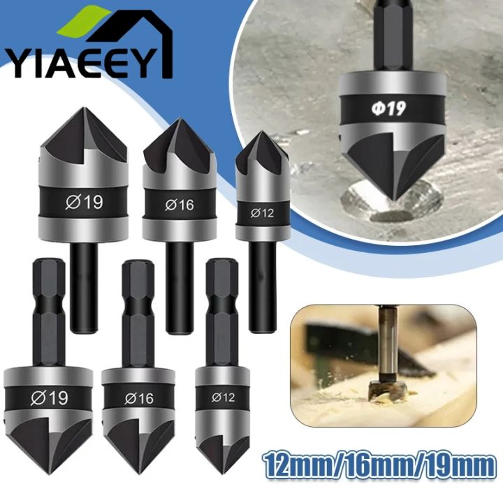 Countersink Drill Bit 3Pcs Chamfer 90°Carbon Steel Drill Bit for Wood ...