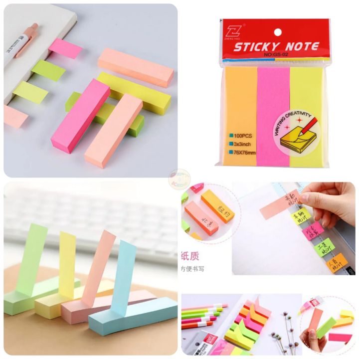Pack of 3 Colors Sticky Notes Bookmark Labels (100 in each pack ...