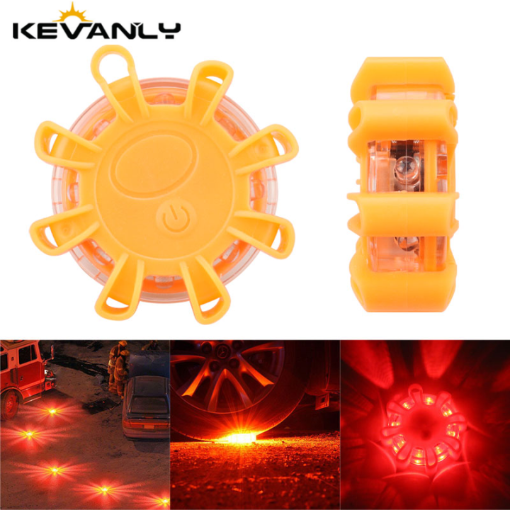 8Led Flares Emergency Lights Roadside Safety Beacon Disc Flashing ...