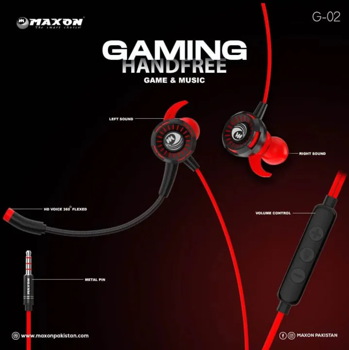 MAXON G-02 GAMING HANDSFREE (3.5mm Jack) Handsfree, Best Handsfree For ...