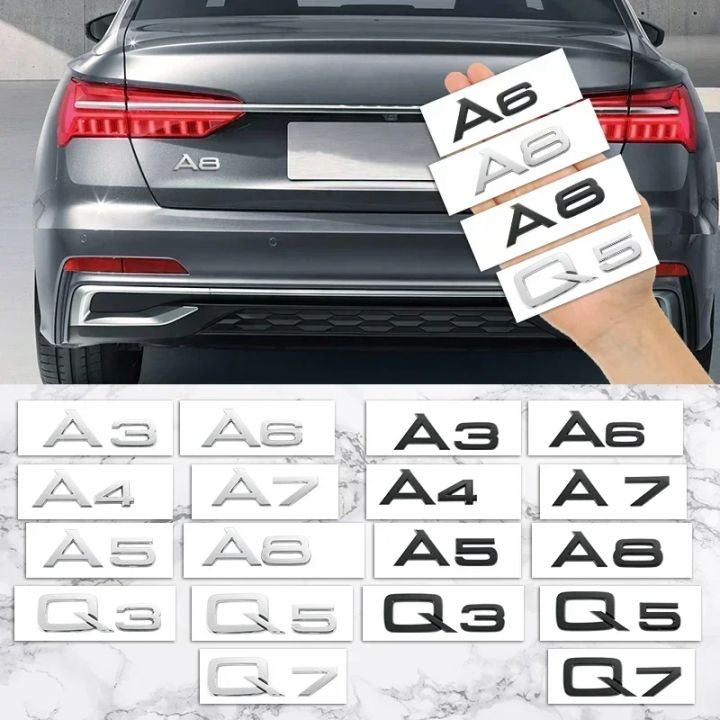 3D Letters Numbers Emblem for Audi A3 A4 A5 A6 A7 A8 Q2 Q3 Q5 Q7 Car ...