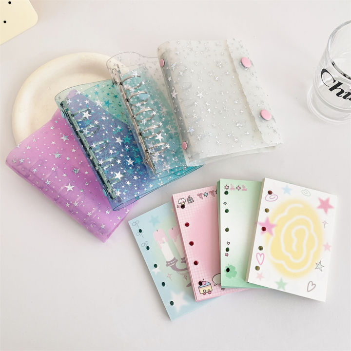Sparkle Star Mini Binder Notebook M5 Size Pocket Notepads Daily Agenda ...