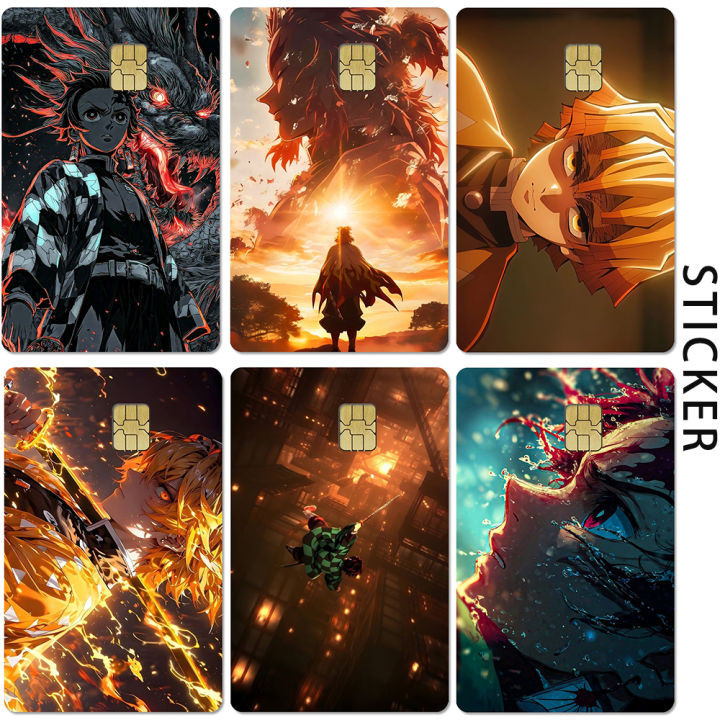Anime Credit Card Stickers Demon Slayer Infinity Castle Kibutsuji Muzan ...