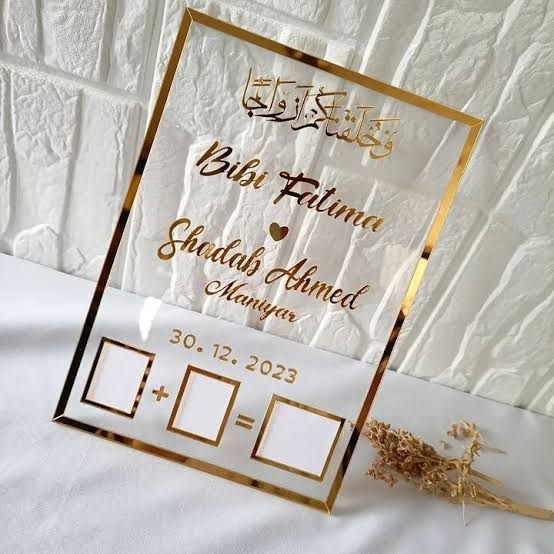 customized Nikah Thamb and Signature Board / Nikah Memory Thumb Frame ...