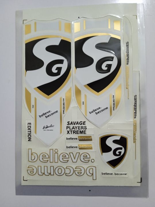 New 3D 2023 SG BLACK GOLD Edition Cricket Bat Sticker For Professional ...