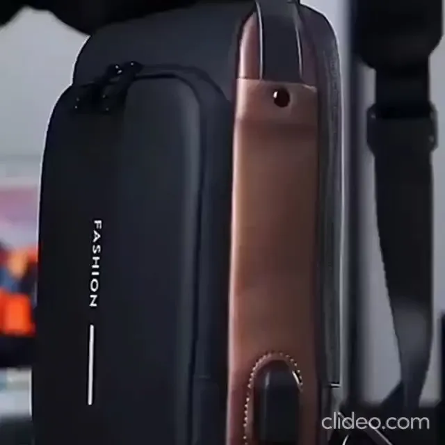 Multifunction PU Chest Bag One Side Bag With USB Charging Port and ...