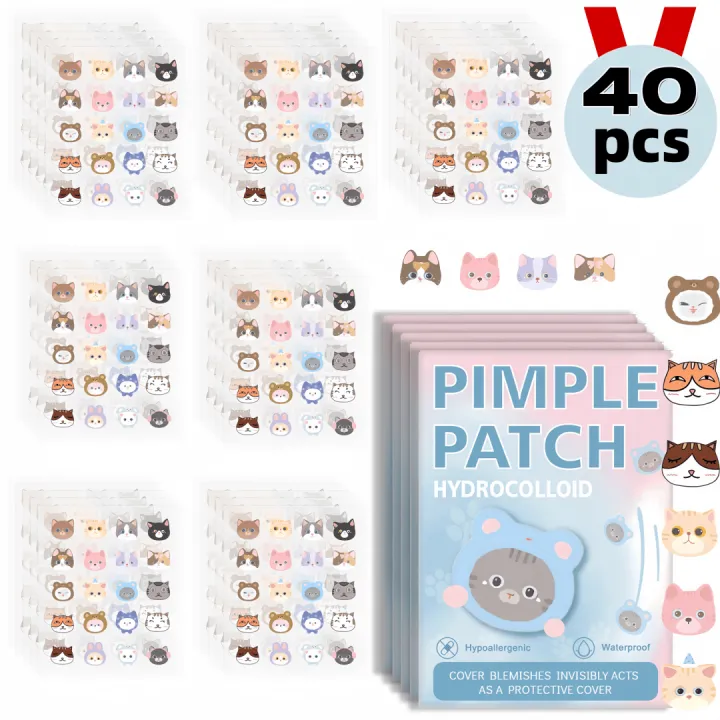 40pcs Salicylic Acid Acne Patches - Invisible & Cute Cat-Shaped ...