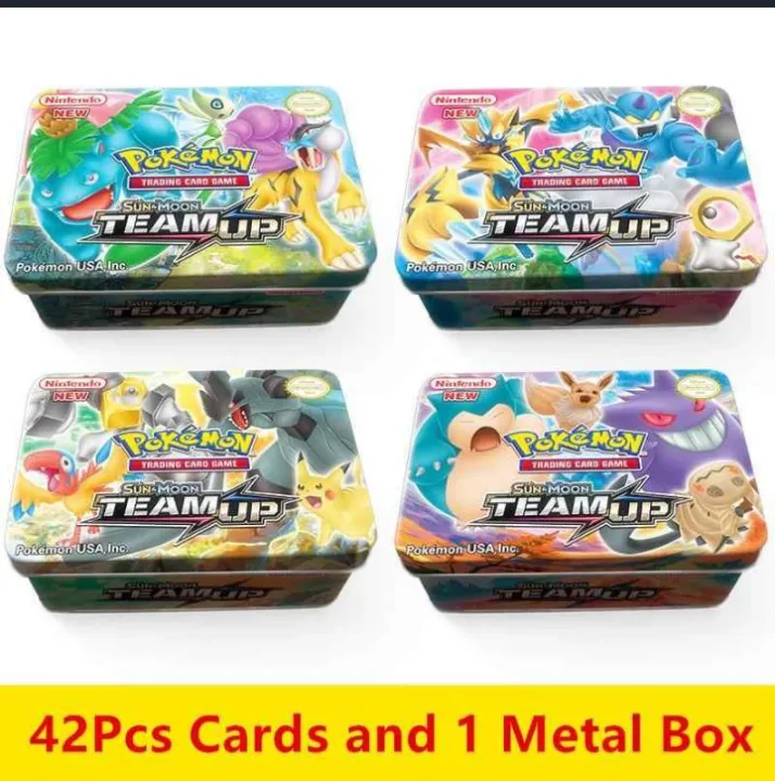 Pokemon Cards Iron Metal Box 42 Pcs | Daraz.pk