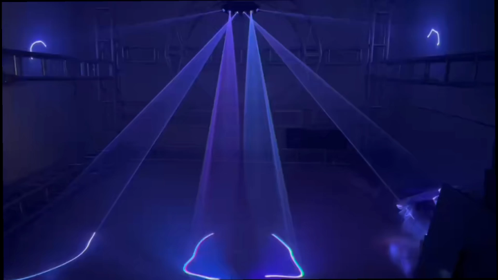 6 Lenses DMX512 Full Color Scanning Laser Stage Light Projector RGB ...