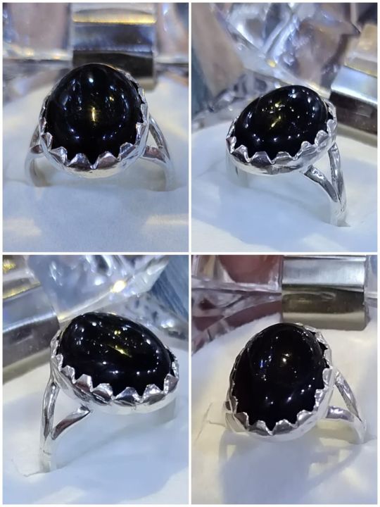 Irani agate with pure silver hand made ring | Daraz.pk