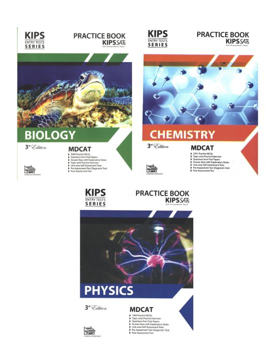 Set of 3 MDCAT Practice books: Kips Entry Tests Series MDCAT Practice ...