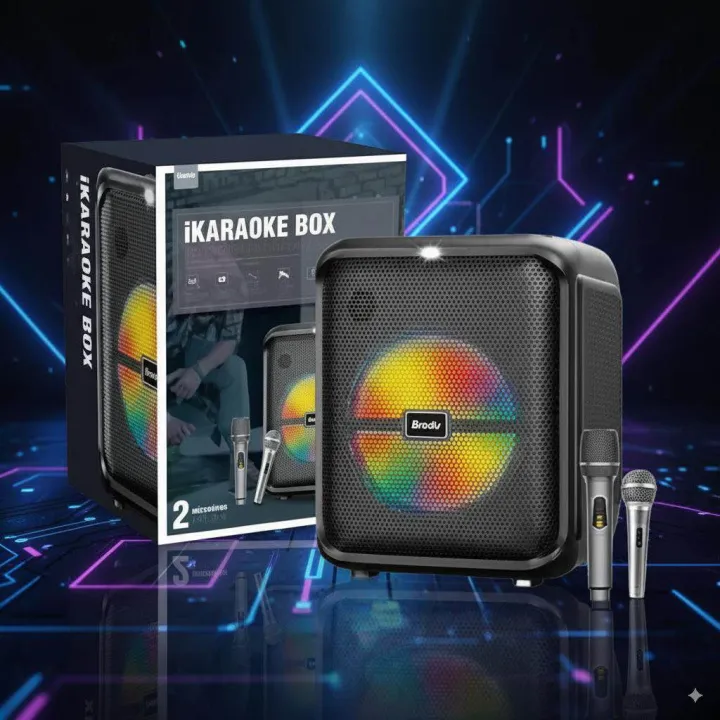 Brodu BTS 1740 karaoke Bluetooth Speaker With Dual Microphone, BTS-1740 ...