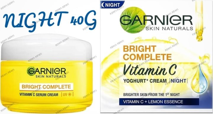 GARNIER Night Cream 40g (Bright Complete Vitamin C Yoghurt Cream ...