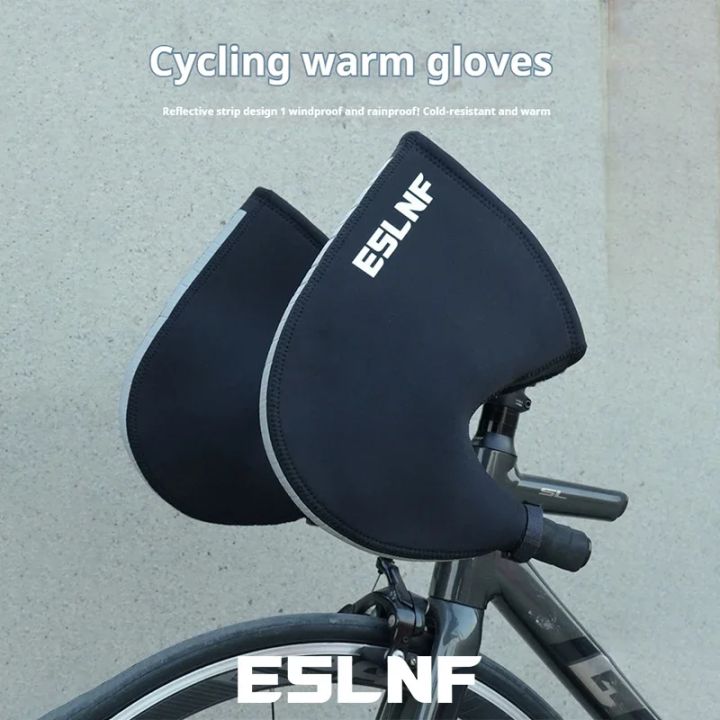 ESLNF Winter MTB Road Bike Gloves Windproof Warm Cycling Hand Guards Cold Handlebar Gloves ...
