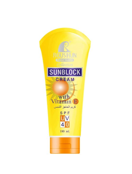 Roushun sunblock cream vitamin E SPF 40. 180ML | Daraz.lk
