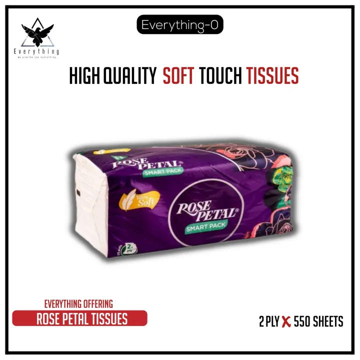 Rose Petal Ultra Soft Tissues Smart Pack 550 pieces Perfumed and Non ...