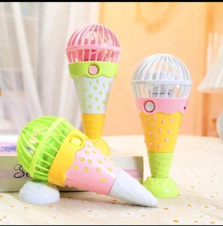 Ice Cream Fan Portable USB Rechargeable Lazy Fan Cooling Hanging Neck ...