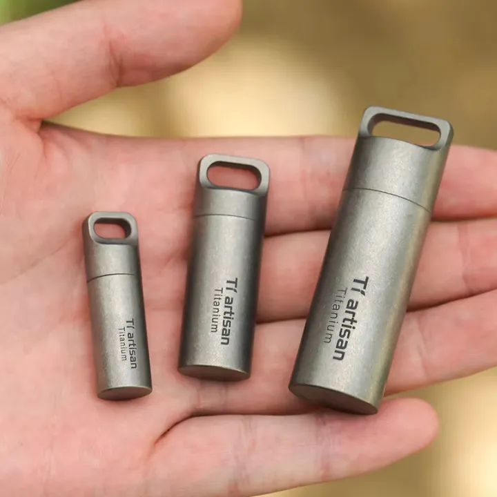 Tiartisan Titanium Mini EDC Tools Portable Sealed Medicine Bottle Home ...