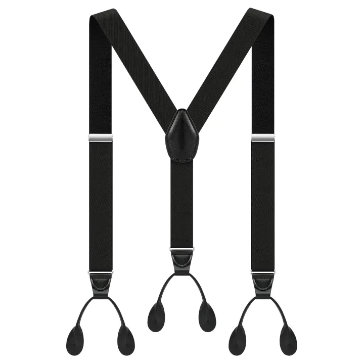 Men Button Suspenders Adjustable lastic Y Shape Tuxedo Suspender with ...