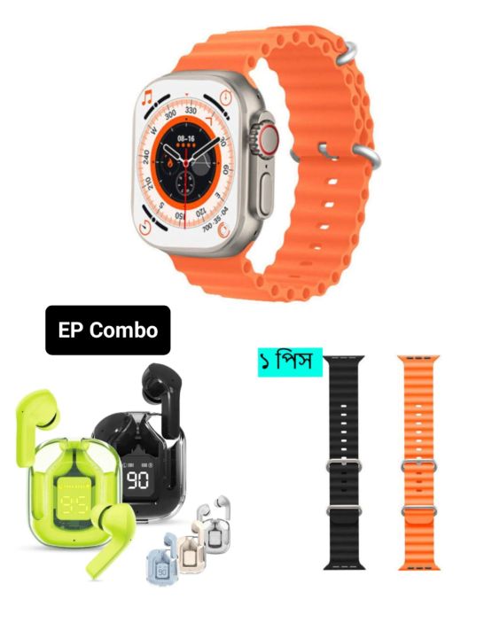 T800 Ultra Smart Watch With Ultrasound Max TWS Transparent Wireless ...