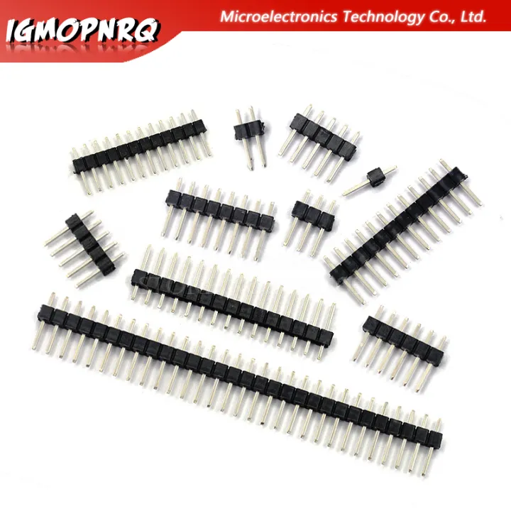 10Pcs 2.54mm Single Row Male 2~40P PCB Board Pin Header Connector Strip ...