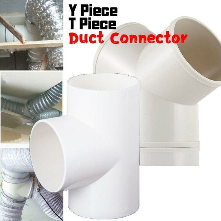 100mm T/Y Connector Duct Connector Quick Ventilation Tube Joint Coupler ...