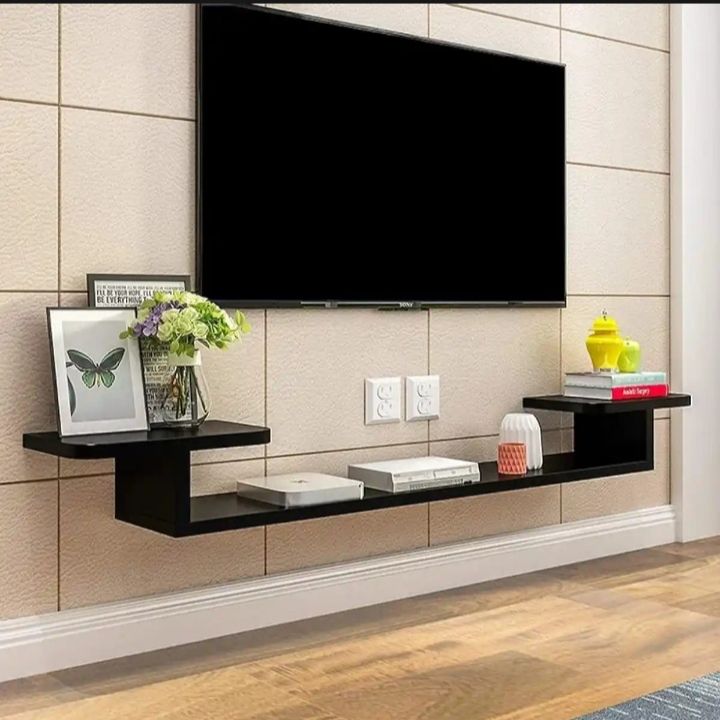 Led tv shelf Wall mounted Lcd racks Wall Mounted Media Console Floating ...