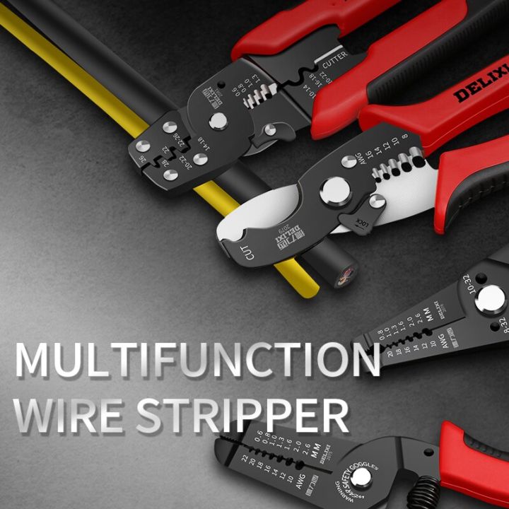 Wire Stripper Cutter Multifunctional TAB Terminal Crimping Plier Tools ...