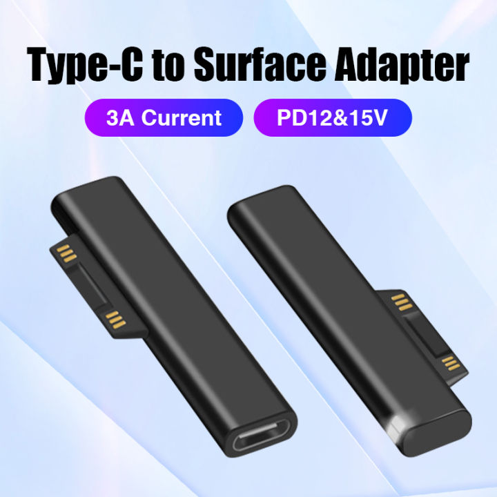 Surface Connector to USB-C Charging Adapter 15V 3A Type C Female to ...