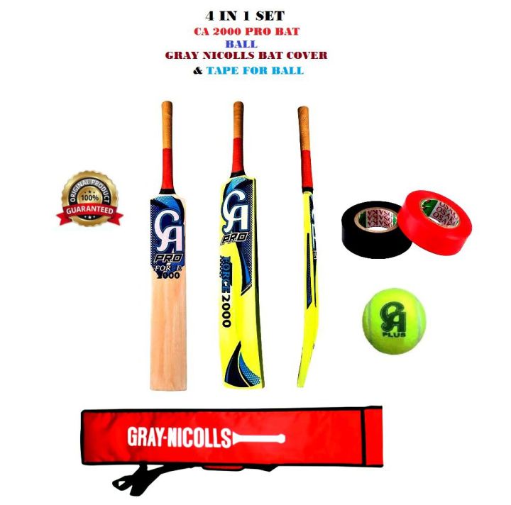 4 in 1 CA Bat | vision 2000 Pro🏏 CA Ball and Tape & Gray Nicolls Bat ...