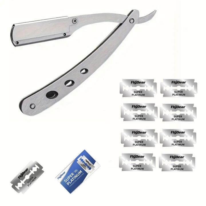 Straight Razor Foldable Safety Manual Shaves Blades Men Stainless Steel ...