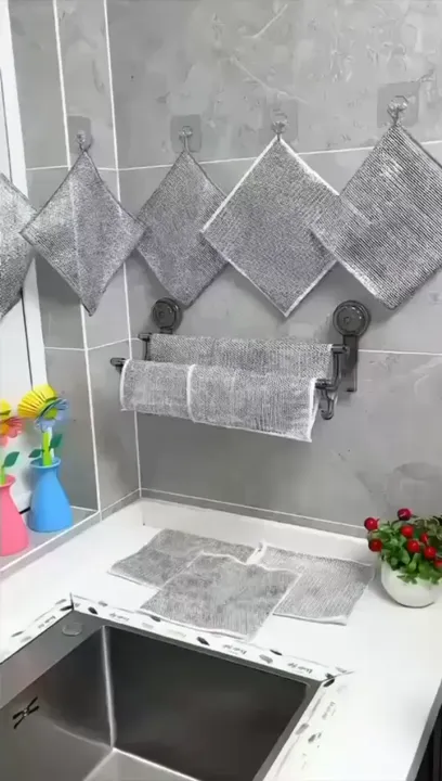 1/3/6/12 Pcs Magic Cleaning Cloth Thickened Double -Sided Wire Rags ...