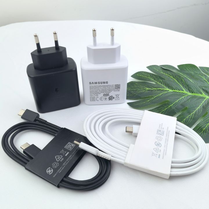 Samsung C55 A55 45W PD Super Fast Charger EU/US Adapter 1/1.8 M Type C ...