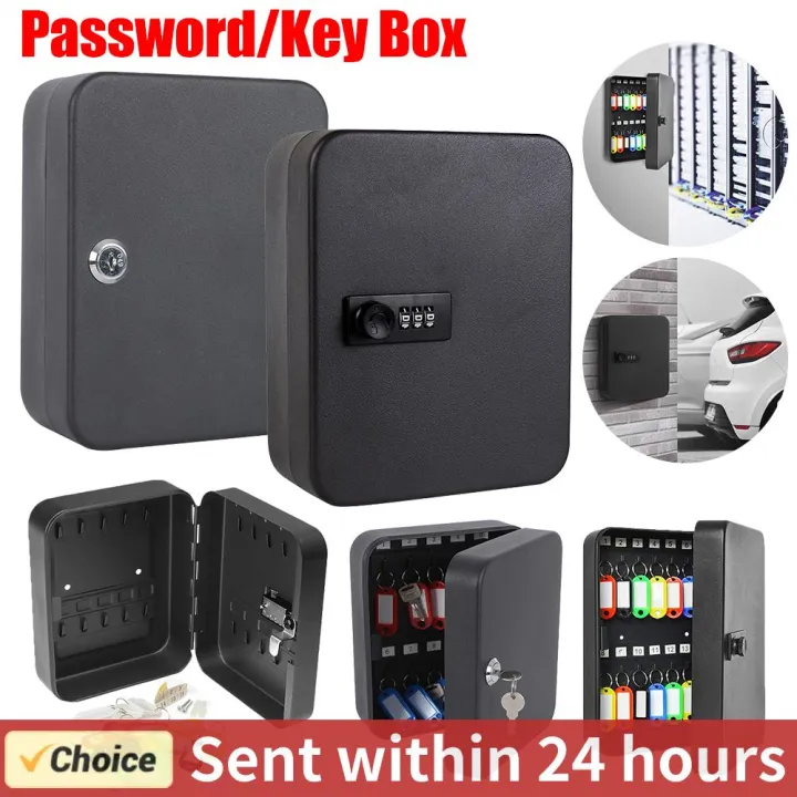 Key Cabinet Wall Mount 20 Key Hooks Key Management with Key/Code Lock Key Cabinet Security Lock ...