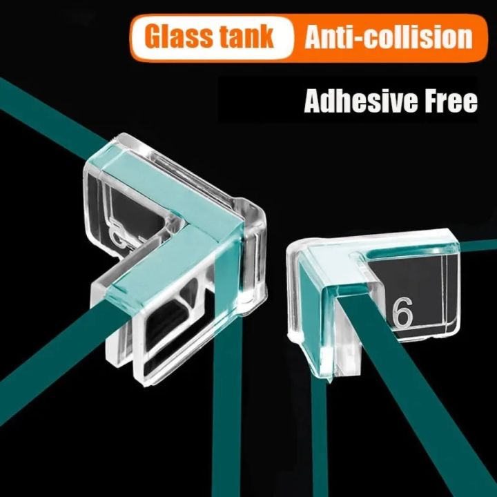 4pcs/set PVC Transparent Anti-collision Fish Tank Corner Protector ...