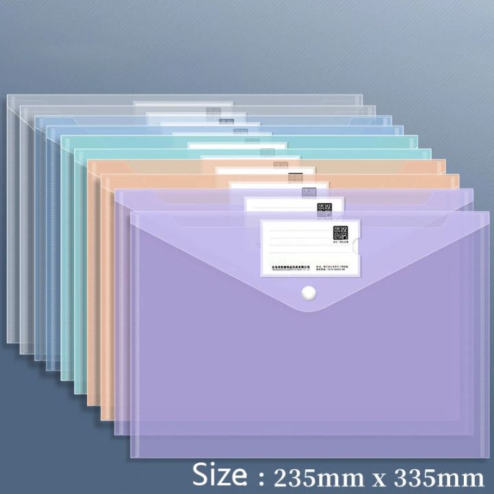 10 PCS Plastic Folders for Document, A4 Size Plastic Envelopes with ...