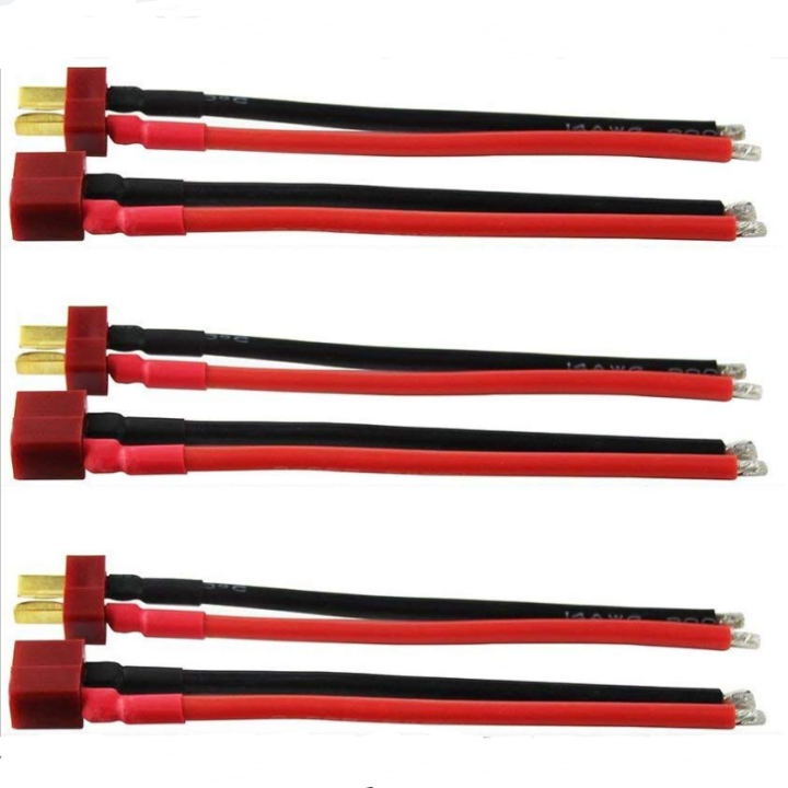 Deans Ultra Pigtail Cable T plug Connector Male & Female with10cm 14 ...