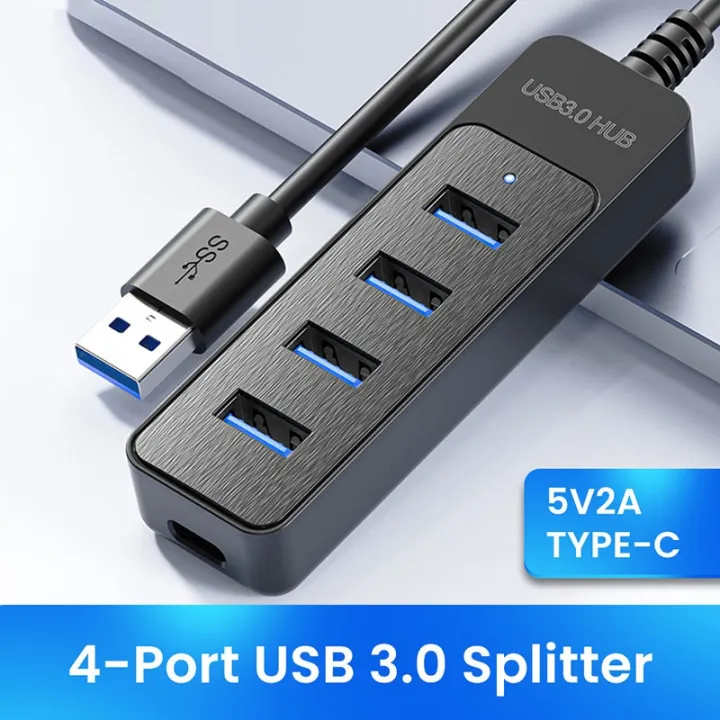 USB 3.0 Power Adapter 4 Port Multi USB Splitter Hub USB Hub 2.0 Type C ...