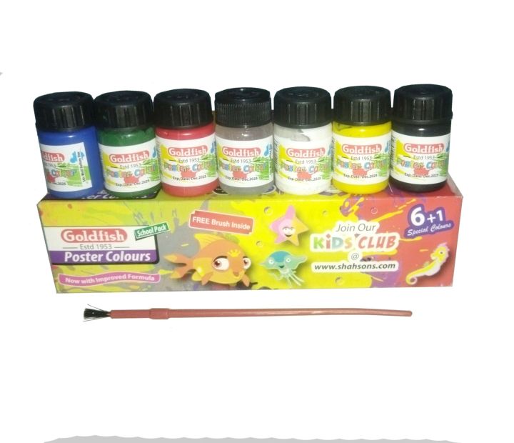 Goldfish 6+1 Poster Colors - Goldfish Poster Color Set 6+1 with Brush ...