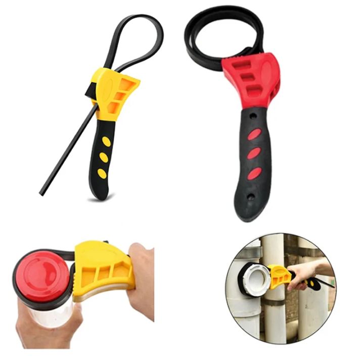 Multifunctional Adjustable Rubber Belt Strap Wrench Oil Filter Wrench ...