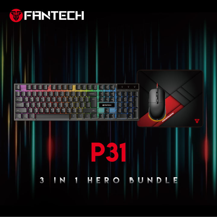 Fantech P31 Hero 3 in 1 Bundle Set Gaming Combo K515 Shikari VX9 And ...