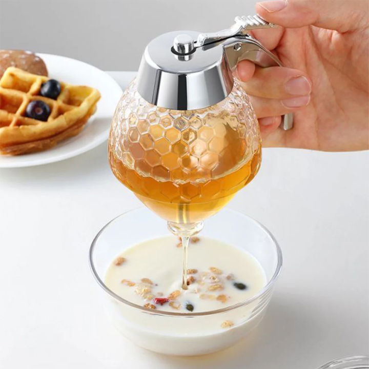 Honey Dispenser Jar with Dropper for Syrup, Maple Syrup, Olive Oil ...