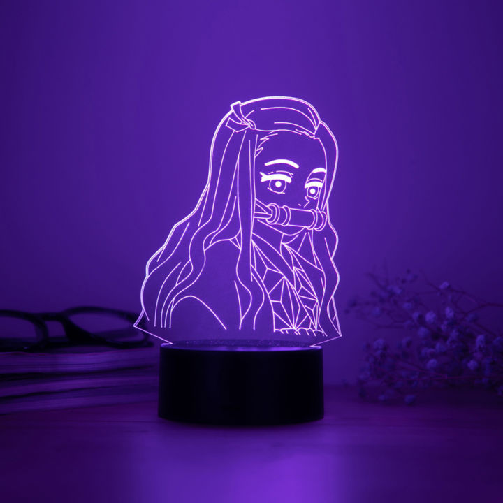 Kimetsu No Yaiba Nezuko Kamado Figure Led Night Light for Bedroom Decor ...
