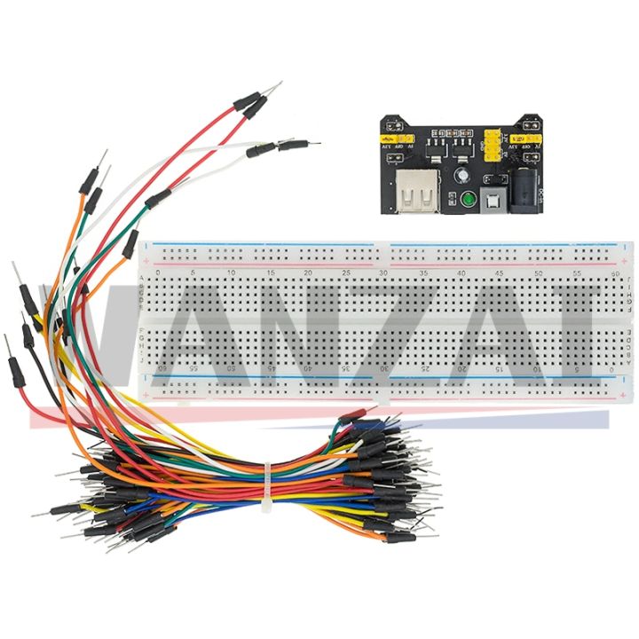 with box 3.3V/5V MB102 Breadboard power module+ MB-102 830 points Prototype Bread board kit +65 ...