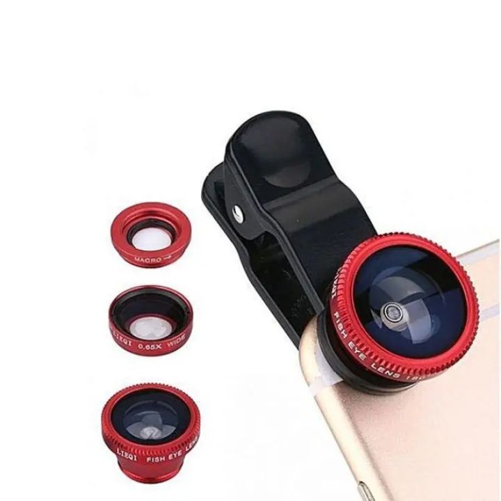 Universal Mobile Clip-on Lens With 3-in-1 Effect (Fish-eye, Wide-Angle ...