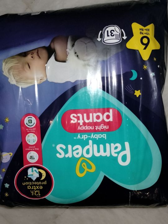 Pamper baby dry night happy pants size 6, 31 pcs | Daraz.pk