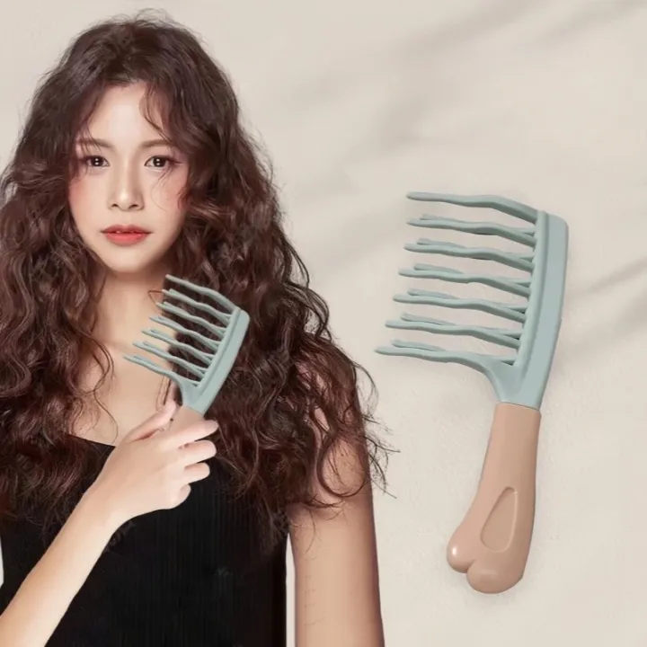 1pcs Double Row Big Tooth Comb Wide Tooth Women Special Perm Curly Comb ...
